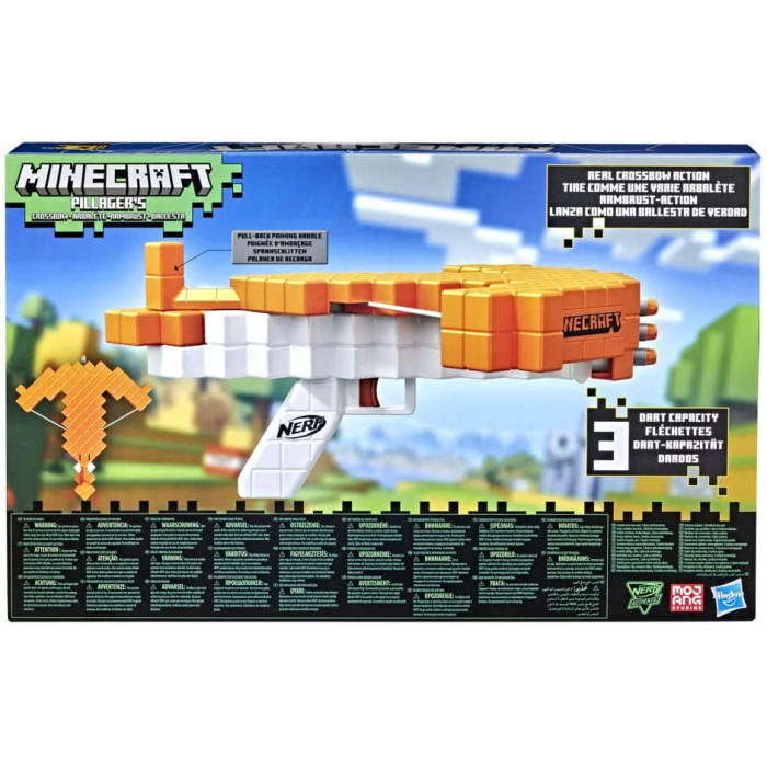 Nerf Minecraft balestra lancia dardi Pillager's Crossbow