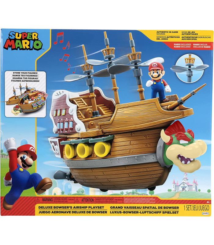 Super Mario Dlx Bowser Ship Playset
