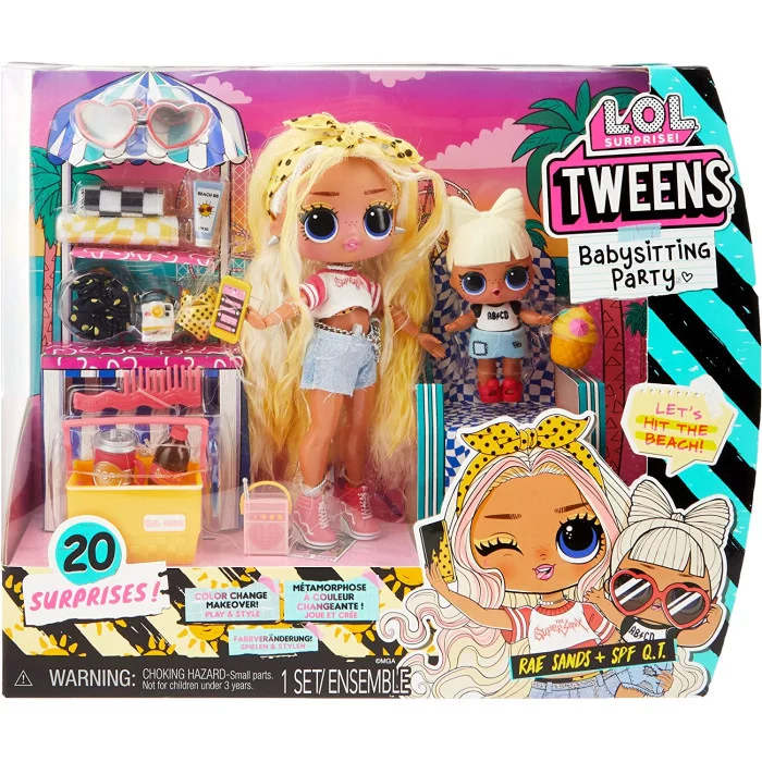 LOL Surprise Tween Babysitter Sleepover Party RAE SANDS e SPF QT