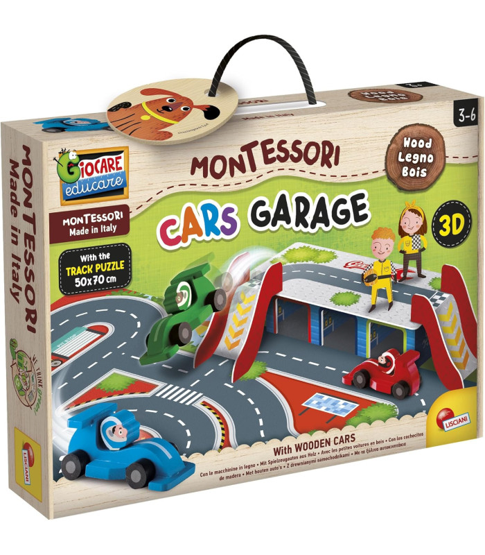 Montessori Wood Cars garage