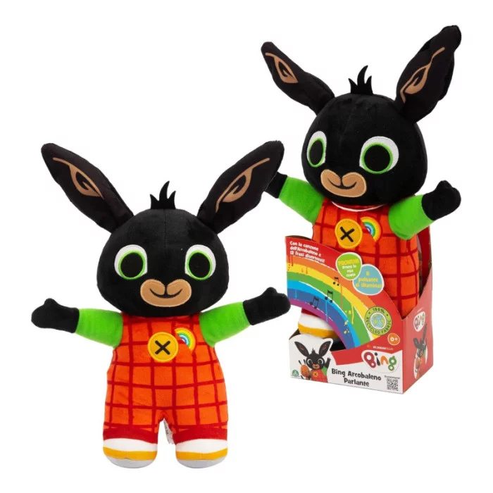 Bing Peluche Rainbow Parlante Musicale con Luci e Frasi