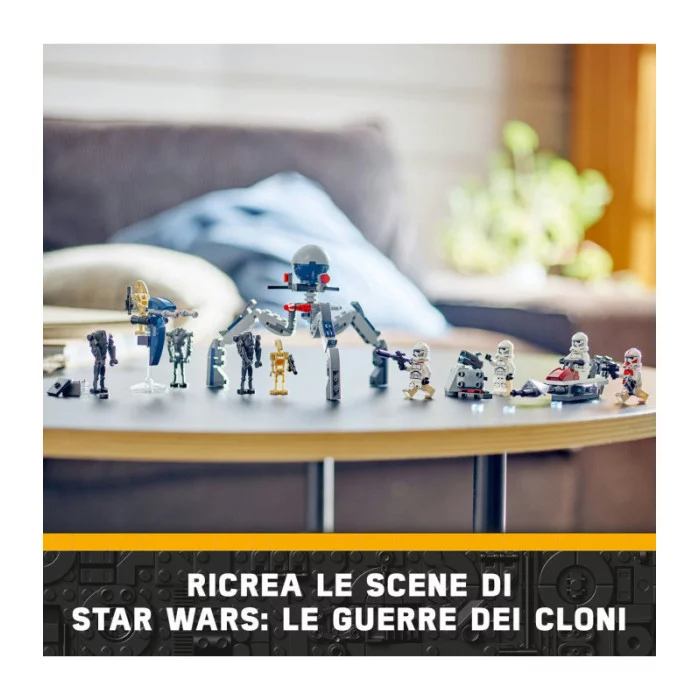 LEGO Star Wars 75372 Battle Pack Clone Trooper e Battle Droid con Veicolo Giocattolo Speeder ...