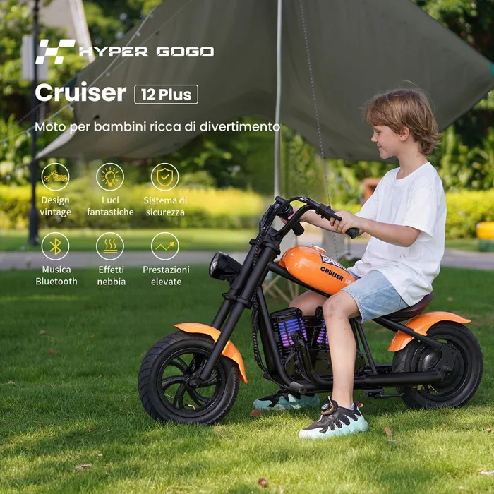 Moto Elettrica per bambini Cruiser 12 Plus Nera HYPER GOGO