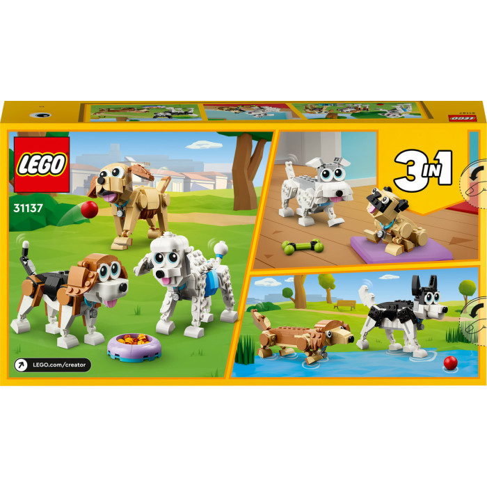 LEGO Creator 31137 Adorabili Cagnolini, Set 3 in 1 con Bassotto ...