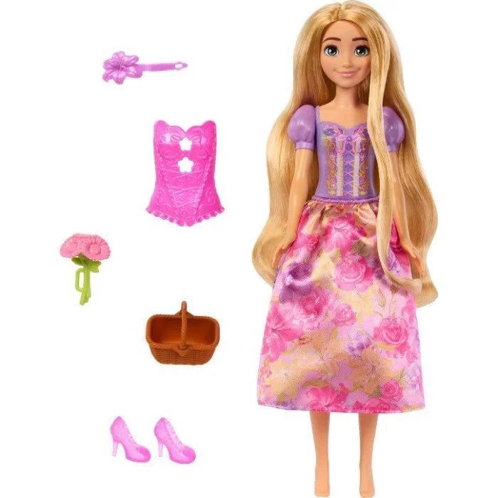 Disney Princess Spin & Reveal Rapunzel con 10 accessori a sorpresa